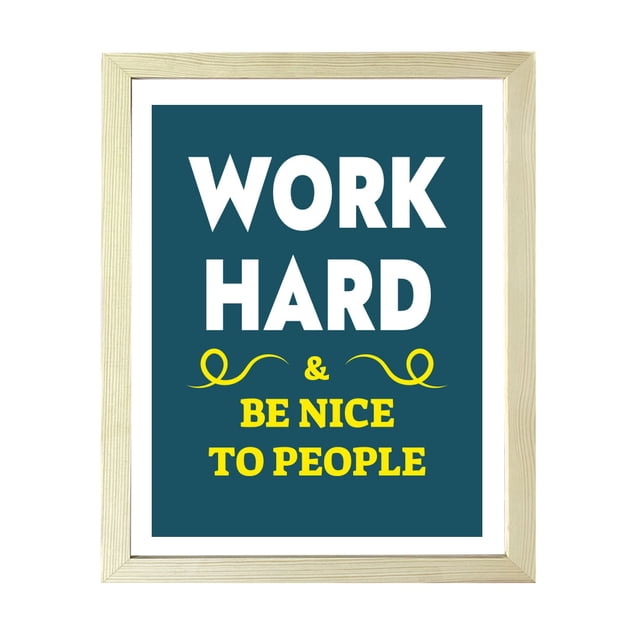 Designs ByLITA Work Hard & Be Nice To People, 5 x 7 Wooden Wall Print ...
