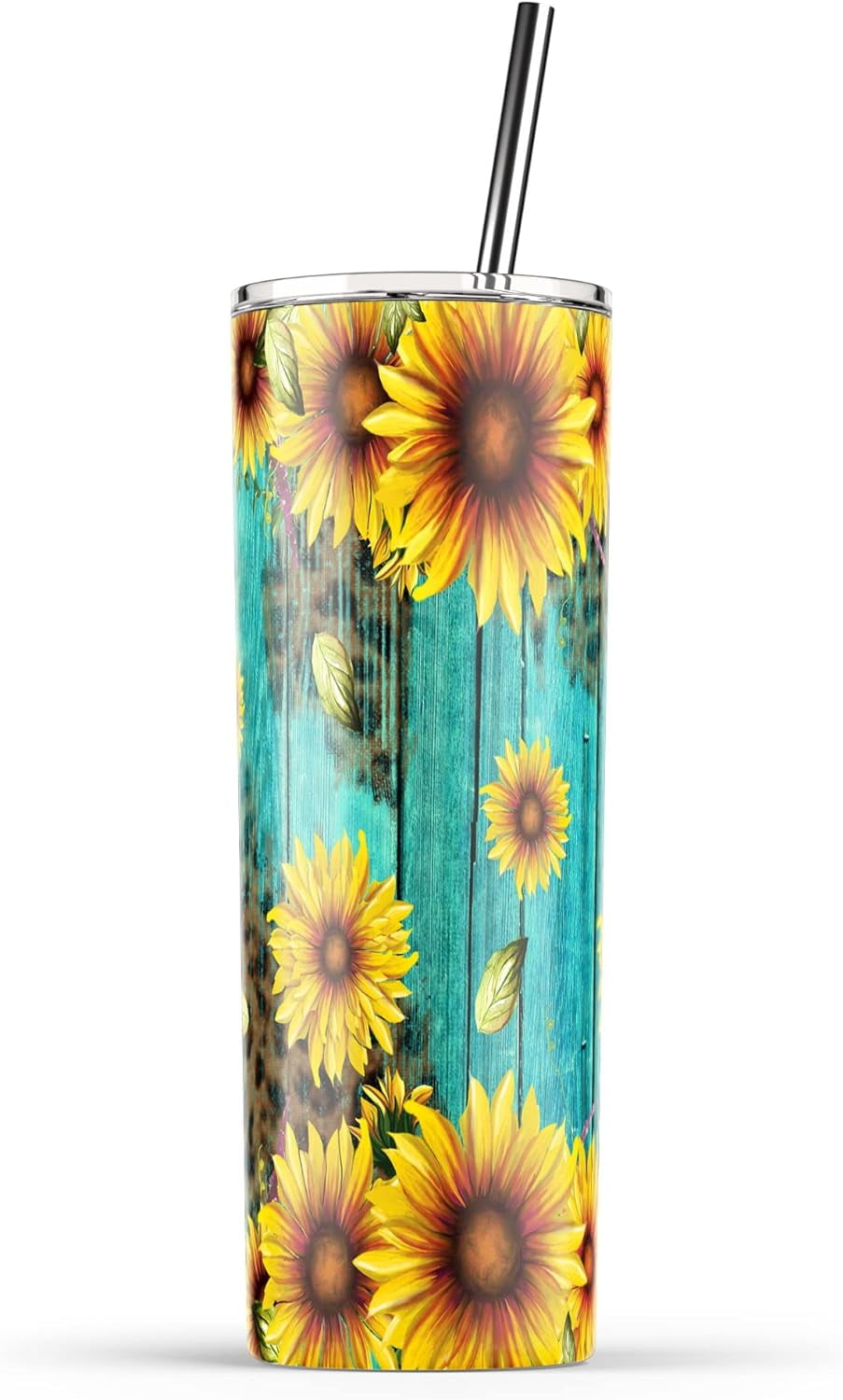 Designs Sunflower Coffee Tumbler with Straw and Lid, 20 Oz, Insulated ...