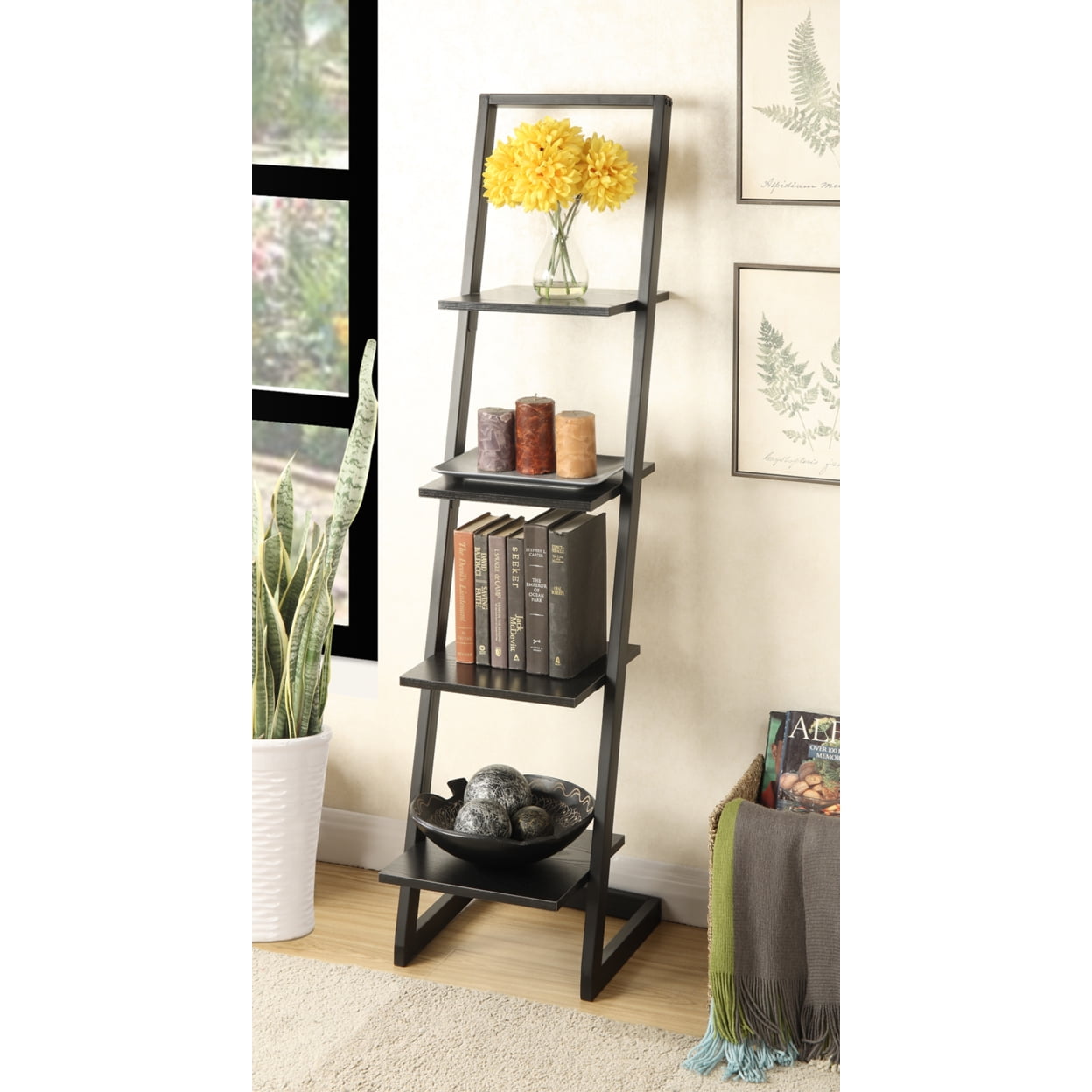 Designs2Go 4 Tier Ladder Bookshelf, Black - Walmart.com