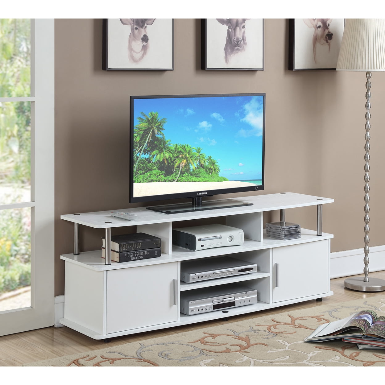Designs2Go 60 inch Monterey TV Stand, White - Walmart.com