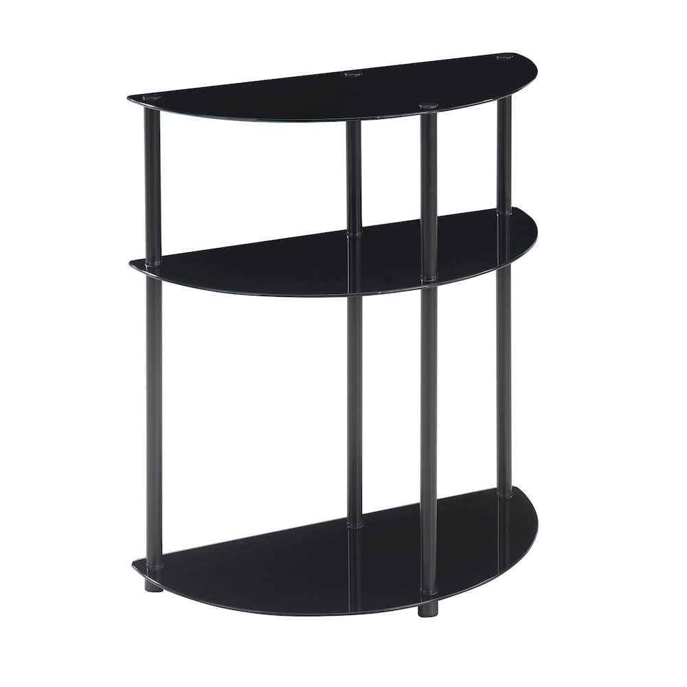 Designs2Go Classic Three-Tier Half-Circle Entryway Hall Table in Black ...