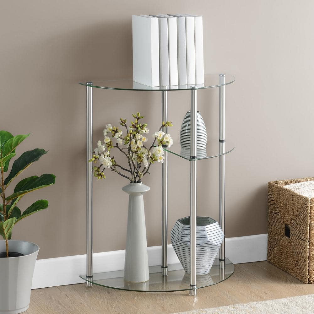 Designs2Go Classics 23 in. Glass/Stainless Standard Half-Round Glass ...