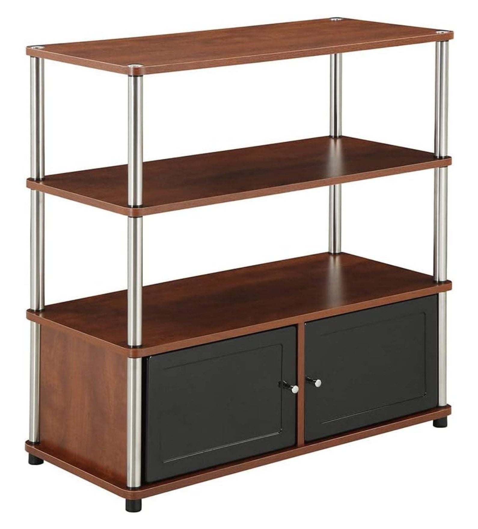 Designs2Go Highboy TV Stand with Storage Cabinets and Shelves for TVs ...