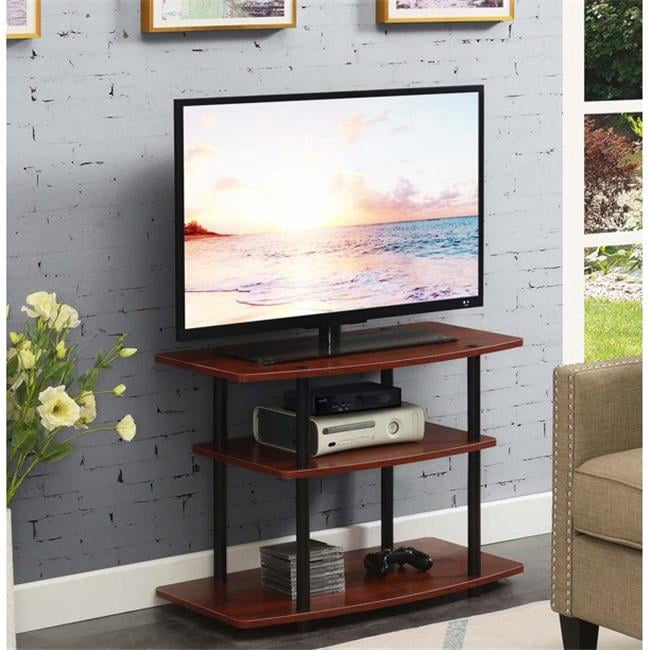 Designs2Go No Tools 3 Tier TV Stand - Cherry/Black - Walmart.com