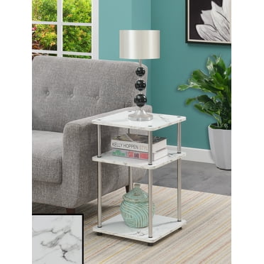 Convenience Concepts Designs2Go No Tools 3 Tier Glass Step End Table ...