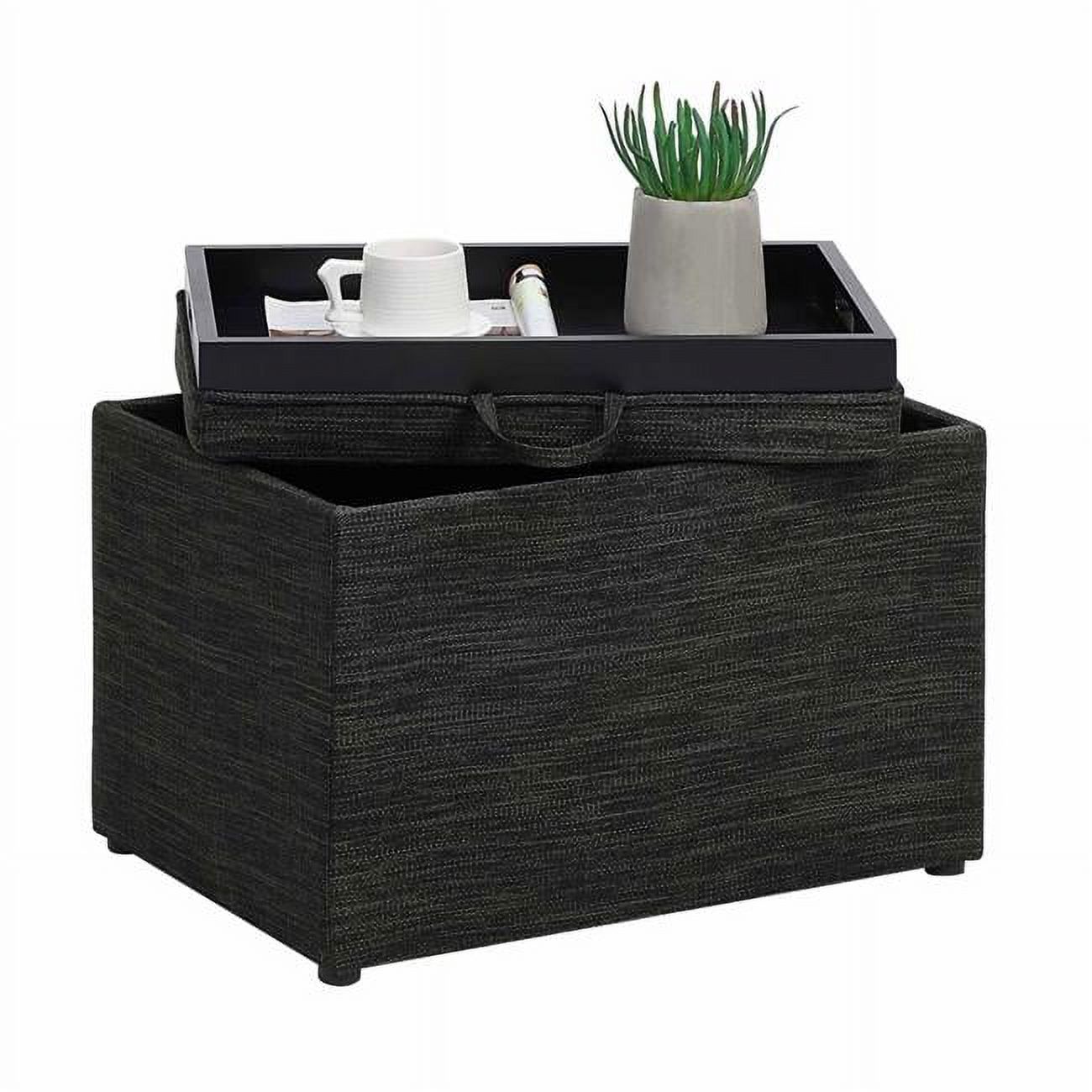 Designs4Comfort Accent Storage Ottoman with Reversible Tray, Dark ...