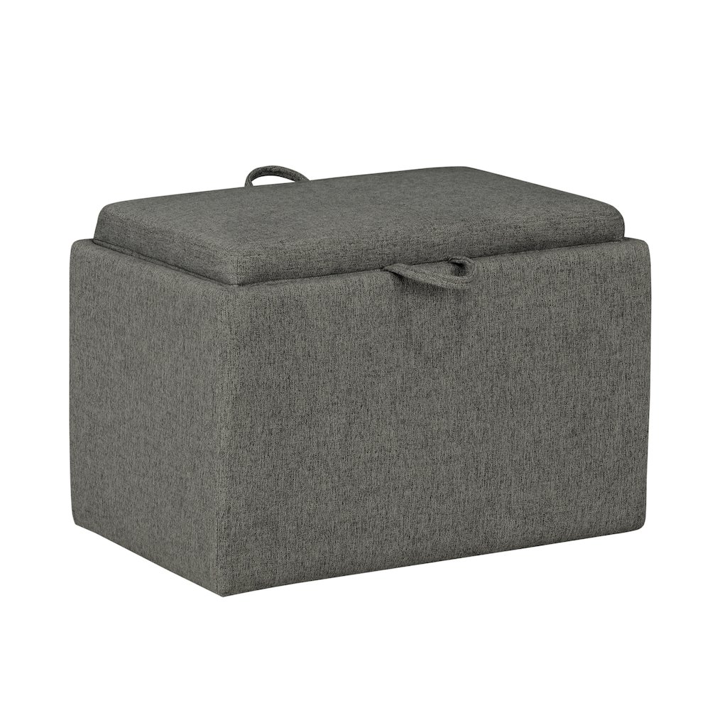 Designs4Comfort Accent Storage Ottoman with Reversible Tray in Gray ...