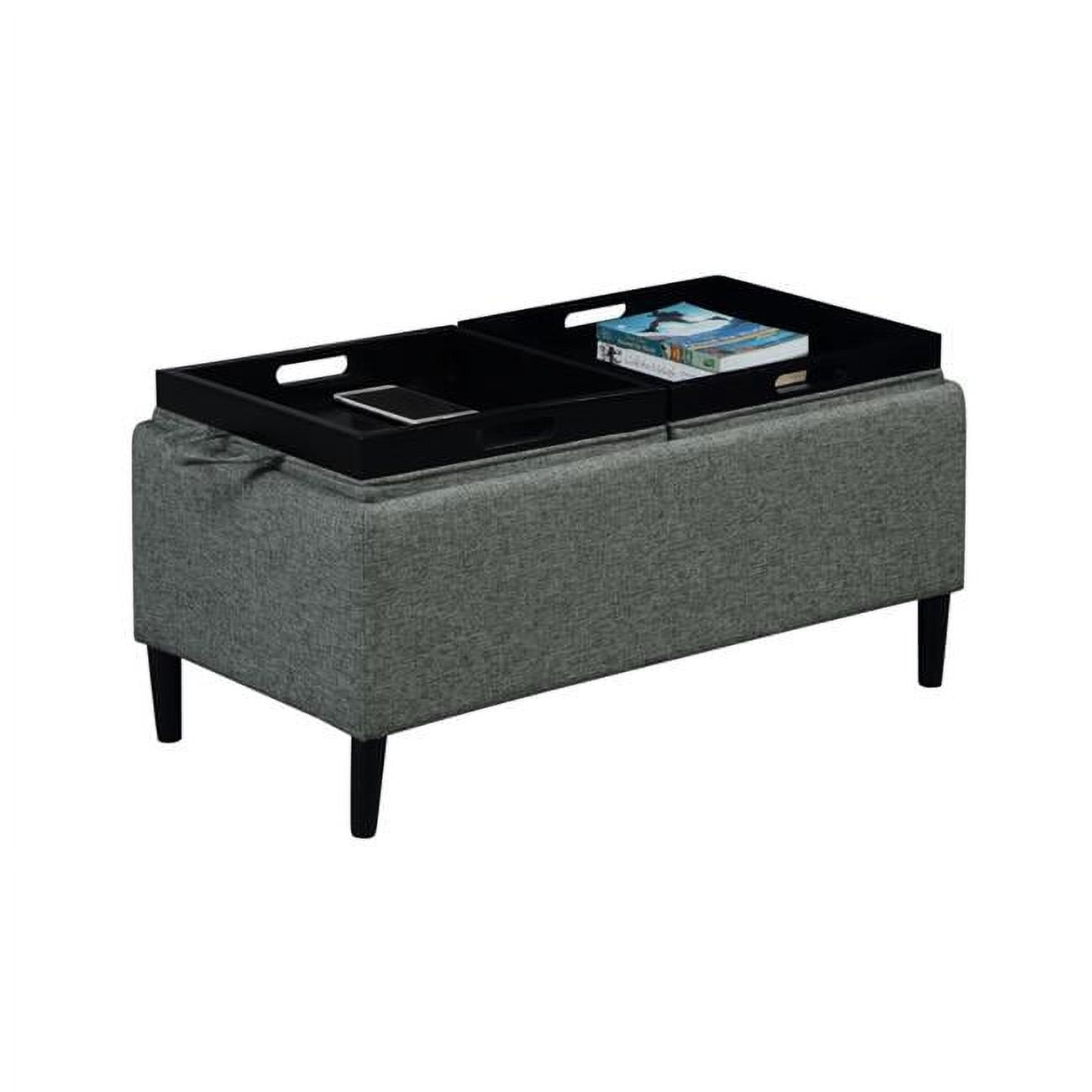 Designs4Comfort Magnolia Storage Ottoman with Reversible Trays, Light ...