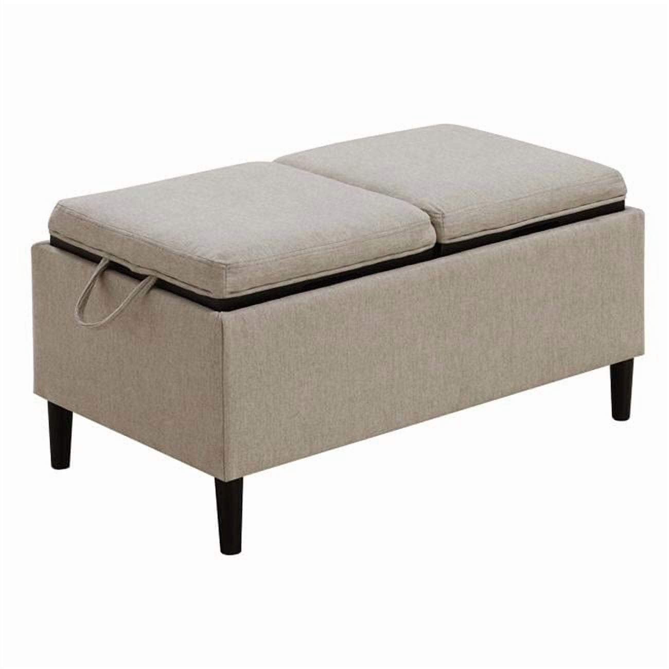 Designs4Comfort Magnolia Reversible Flip Tray Storage Ottoman, Soft ...