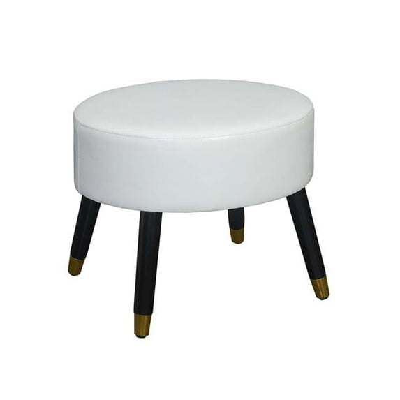 Designs4Comfort Mid Century Ottoman Stool, Ivory Faux Leather - Walmart.com
