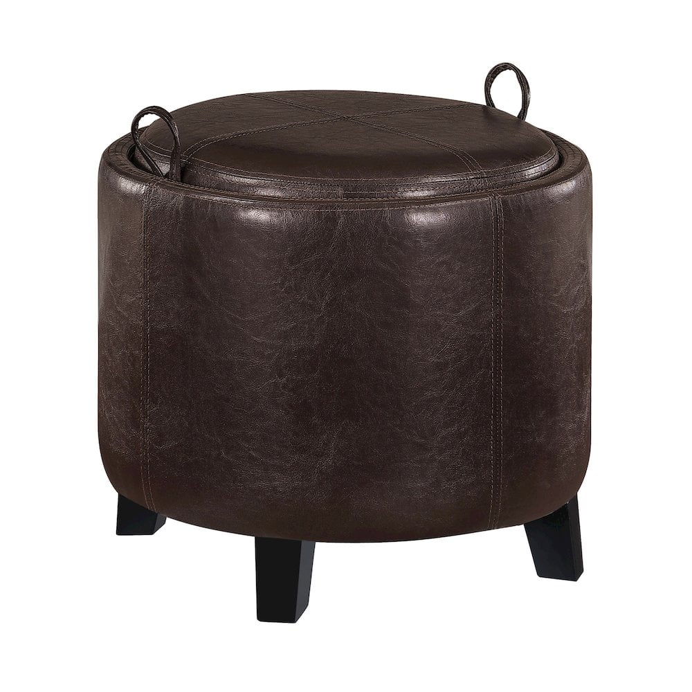 Designs4Comfort Oscar Storage Ottoman w/Reversible Tray in Espresso ...