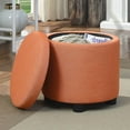 Designs4Comfort Round Accent Storage Ottoman with Reversible Tray Lid ...