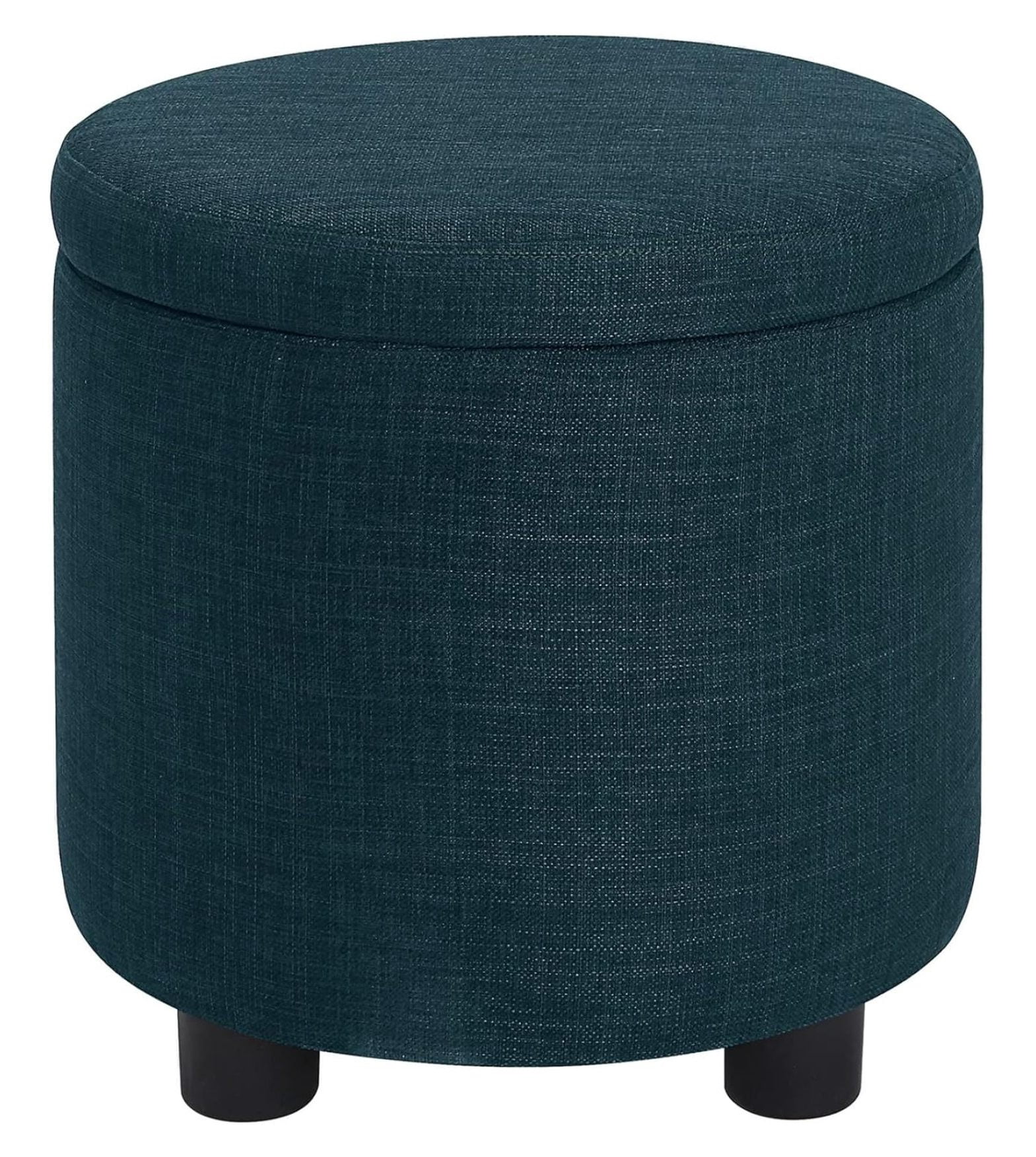 Designs4Comfort Round Accent Storage Ottoman with Reversible Tray Lid ...