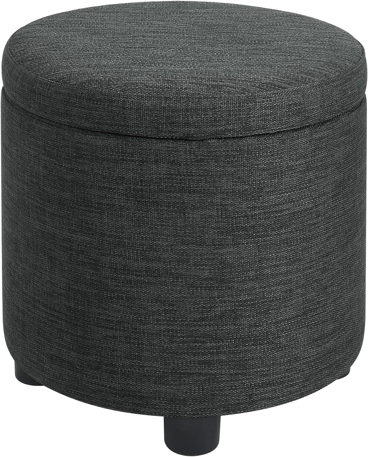 Designs4Comfort Round Accent Storage Ottoman with Reversible Tray Lid ...