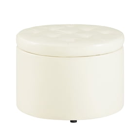 Shop Round Leather Ottomans for Living Room Furniture at Walmart