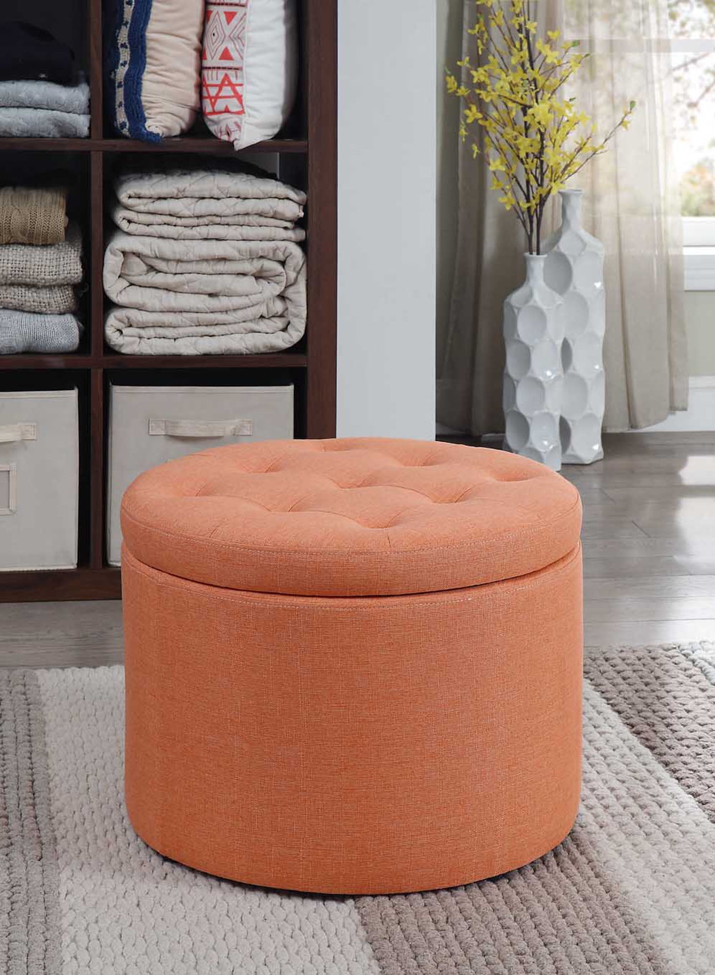 Designs4Comfort Round Shoe Storage Ottoman - Walmart.com