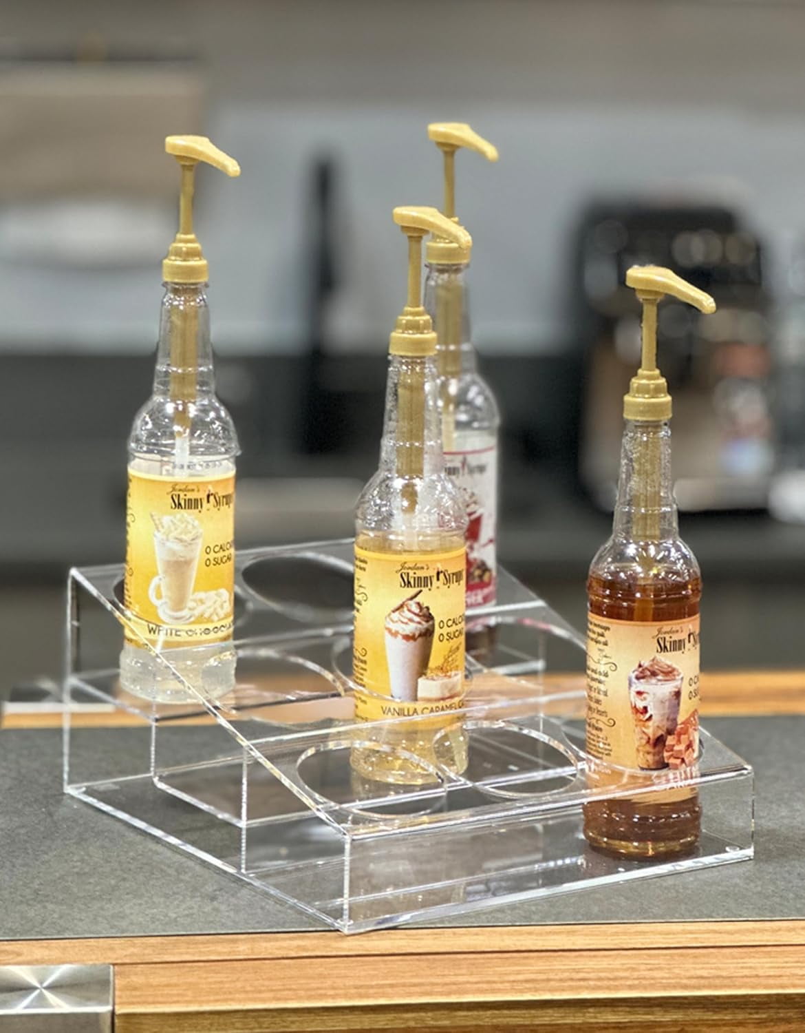 Designstyles Acrylic Coffee Syrup - 3 Tier 9 Bottles Coffee Syrup Stand ...