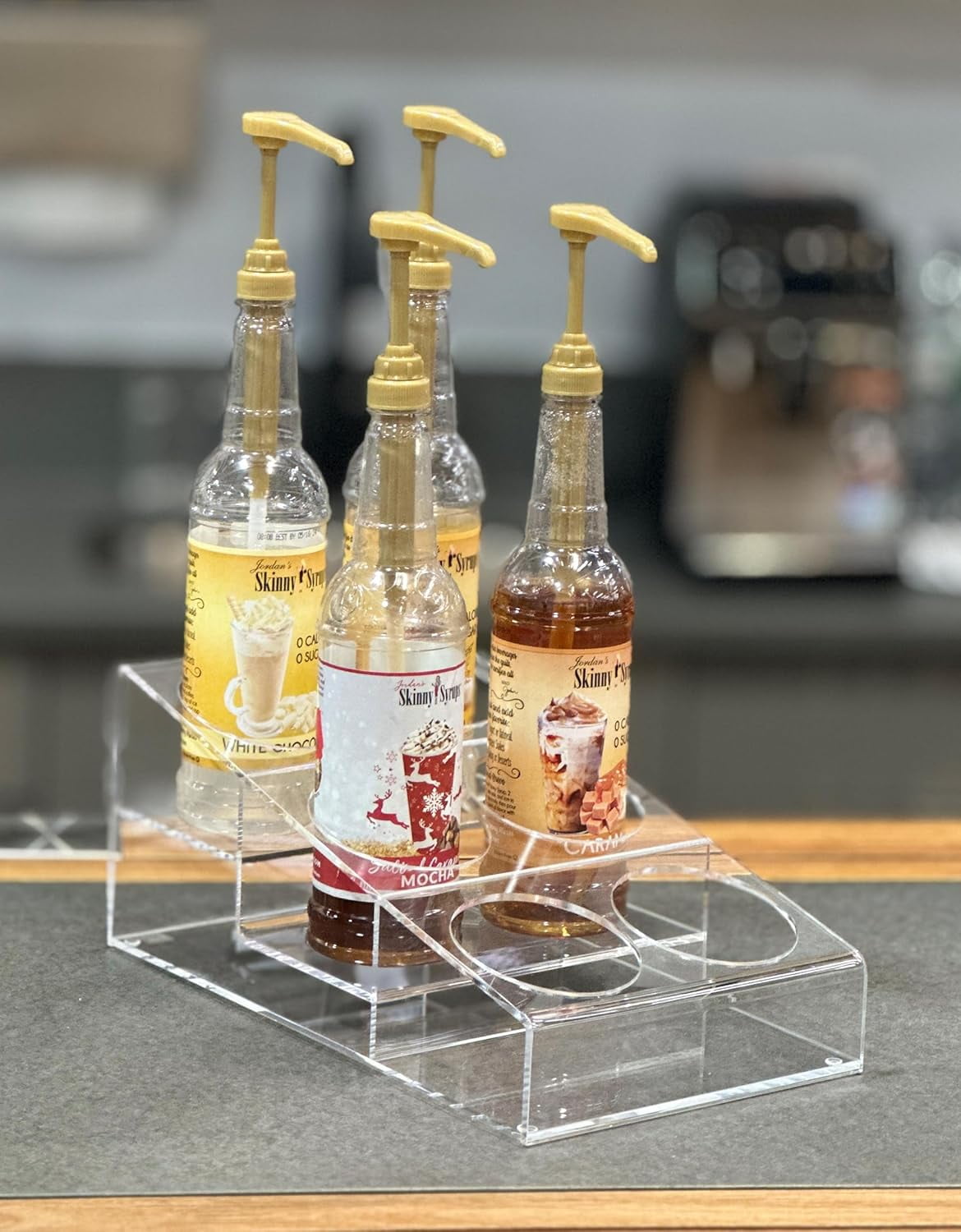 Designstyles Acrylic Coffee Syrup Organizer Rack - 3 Tier 6 Bottles ...