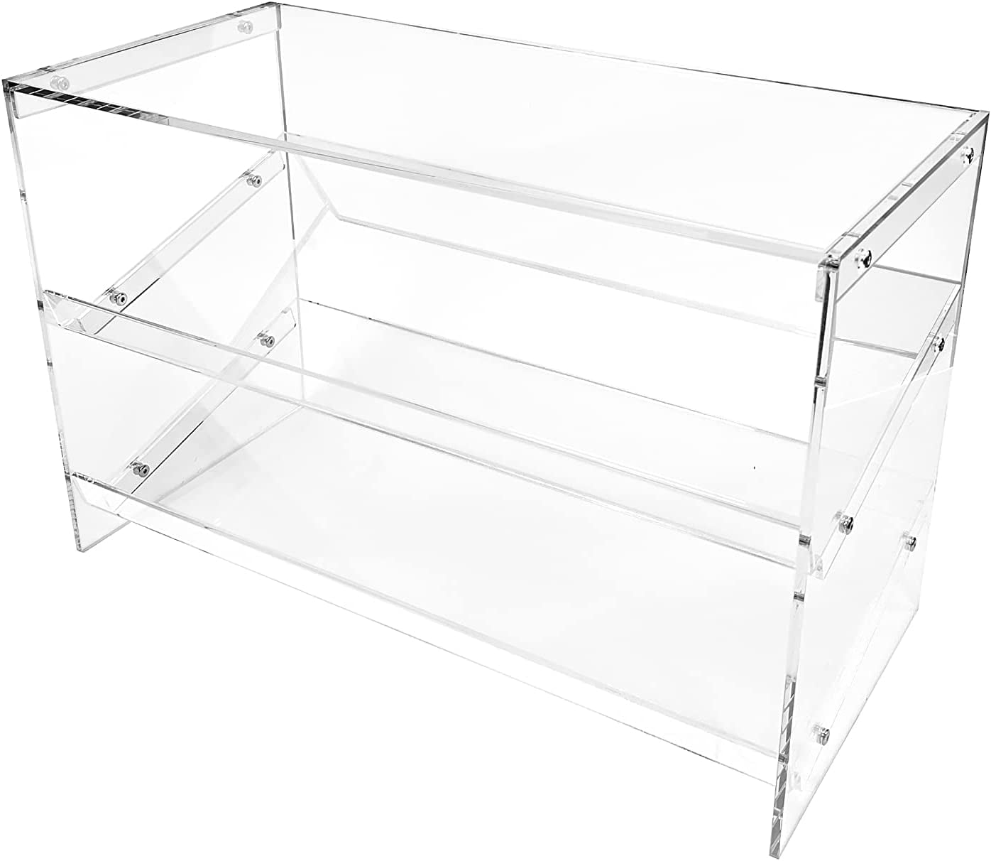 Designstyles Acrylic Shoe Rack – Three Tier Shoe Storage and Display Cubby for Footwear ...