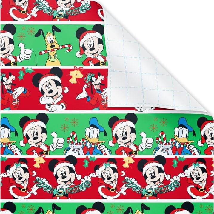 Designware Peppermints Mickey Pluto Goofy & Daffy Wrapping Paper - Blue ...