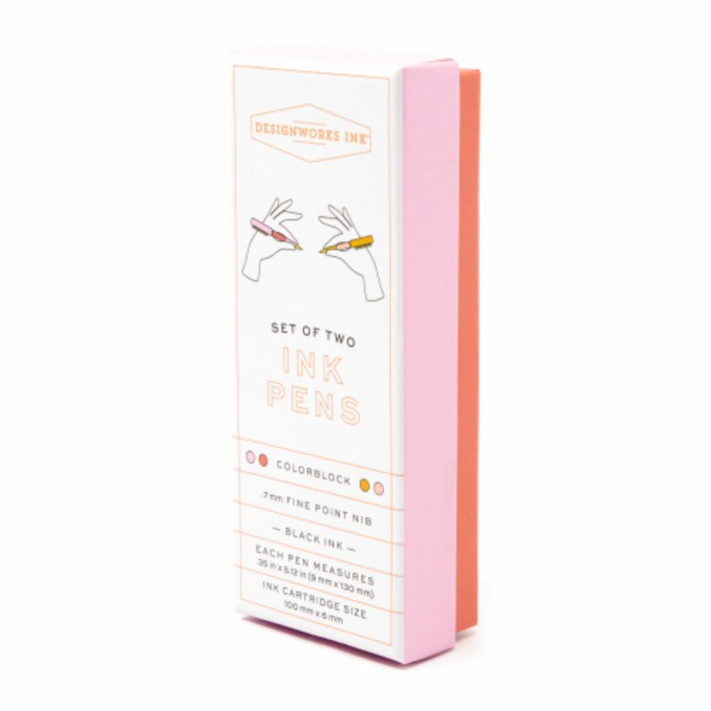 Designworks Ink 2/Set Colorblock Pen Set Rosewood/Blush - Walmart.com