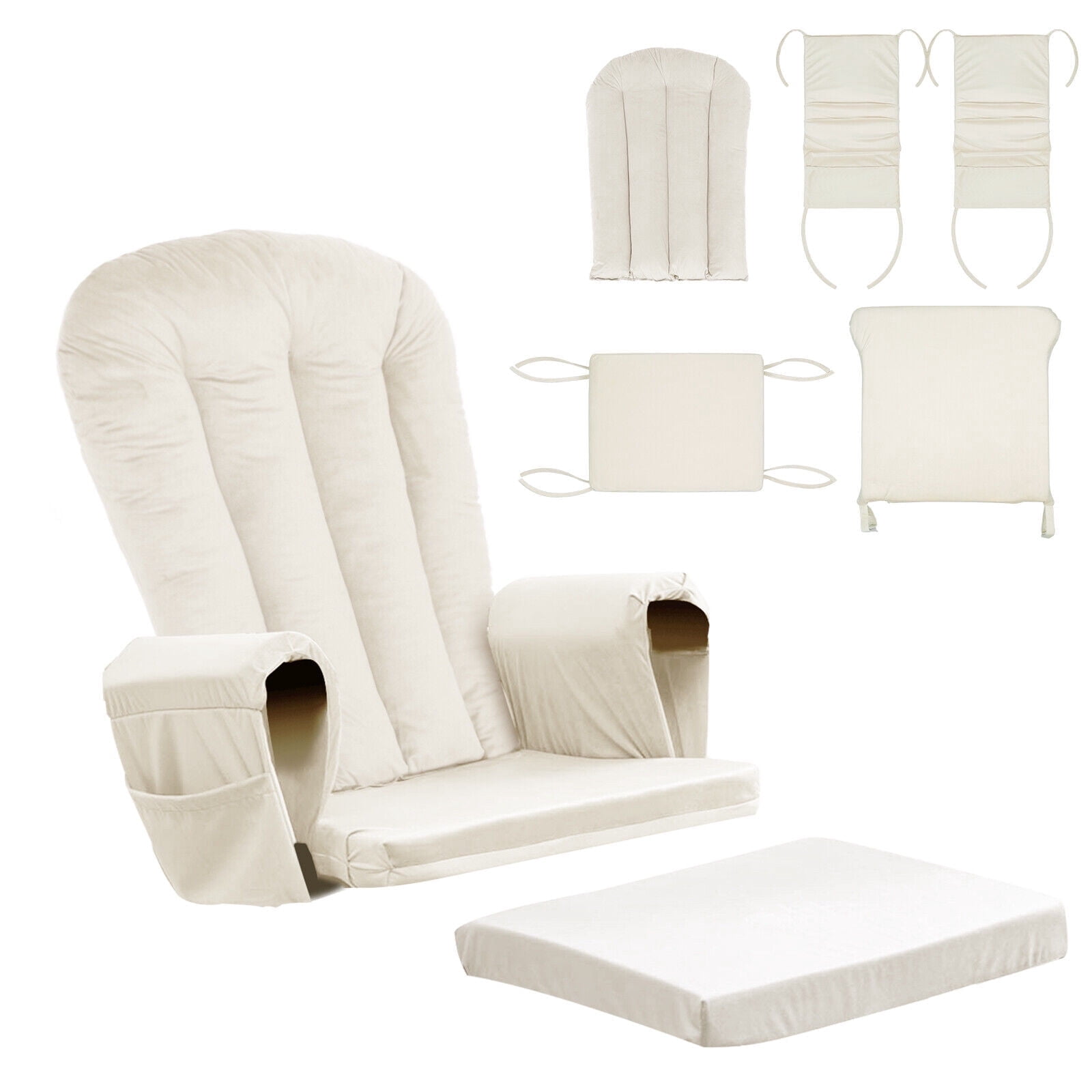 Lovote 5pcs Glider Rocker Replacement Cushion Velvet Rocking Chair ...