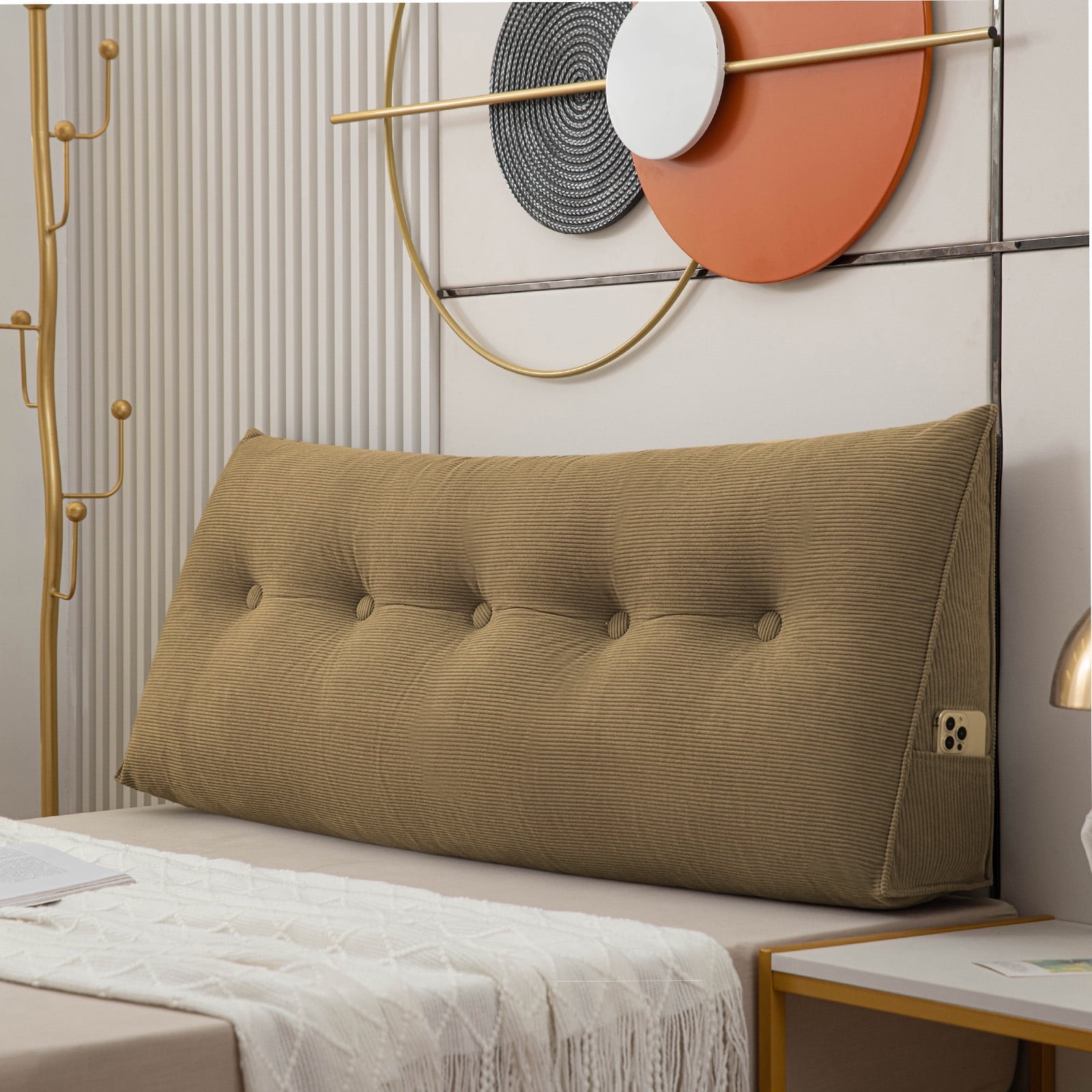 Desirable Life Bed Wedge Pillow for Headboard Gap Reading Lumbar Back ...