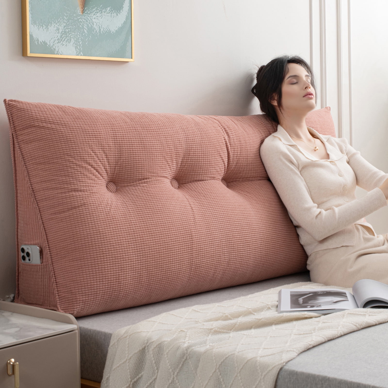 Desirable Life Triangle Headboard Pillow Full Filling Backrest ...