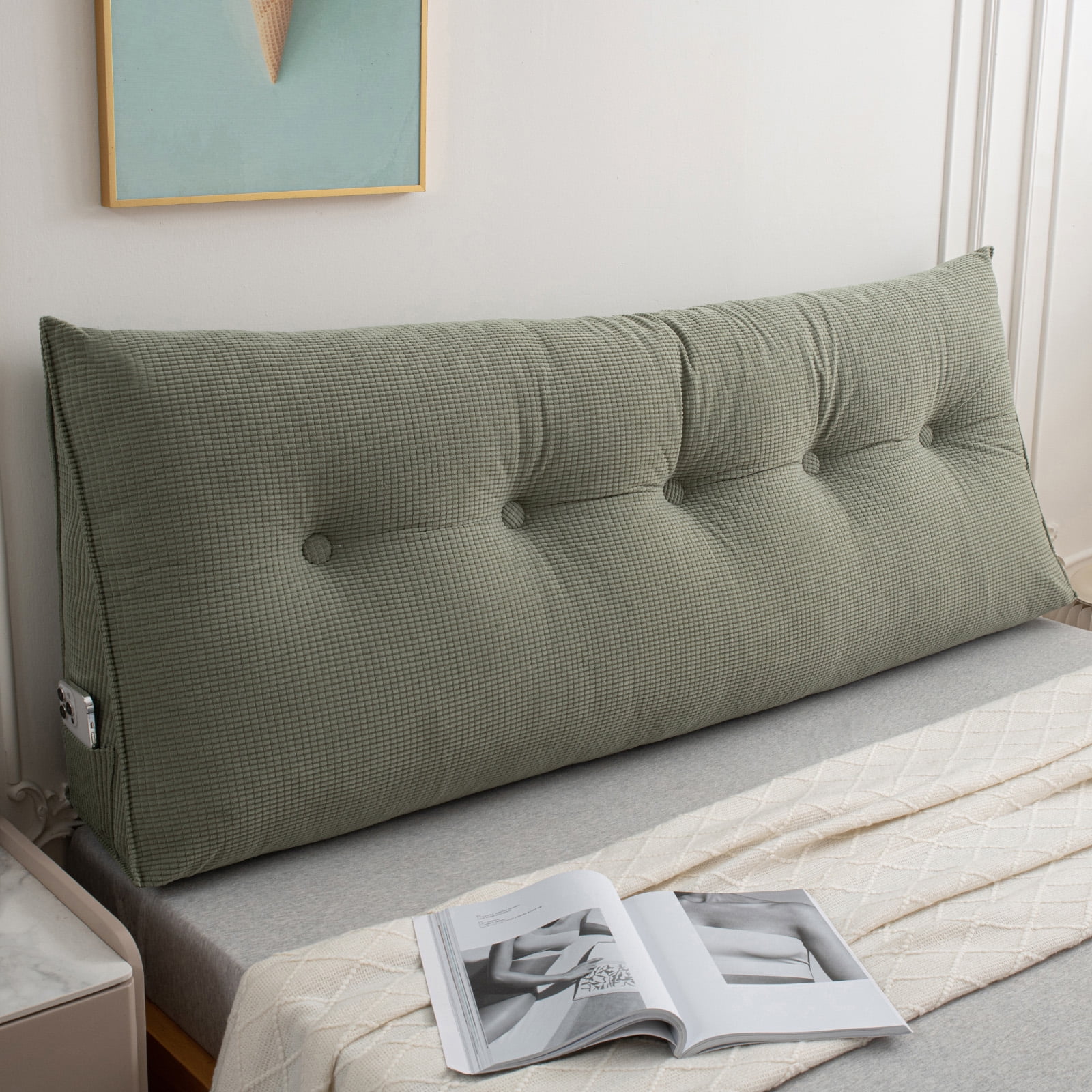 Desirable Life Triangle Headboard Pillow Full Filling Backrest ...