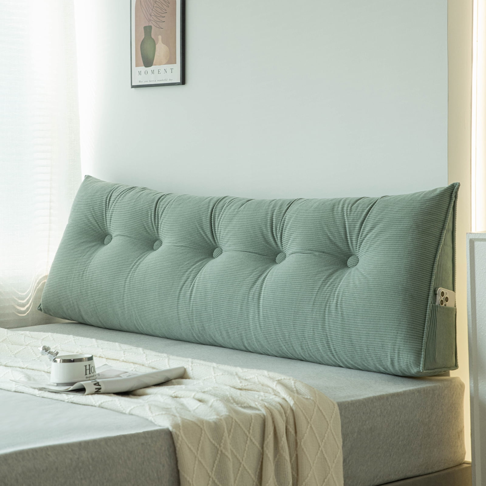 Desirable Life Triangle Headboard Pillow Full Filling Backrest Wedge ...