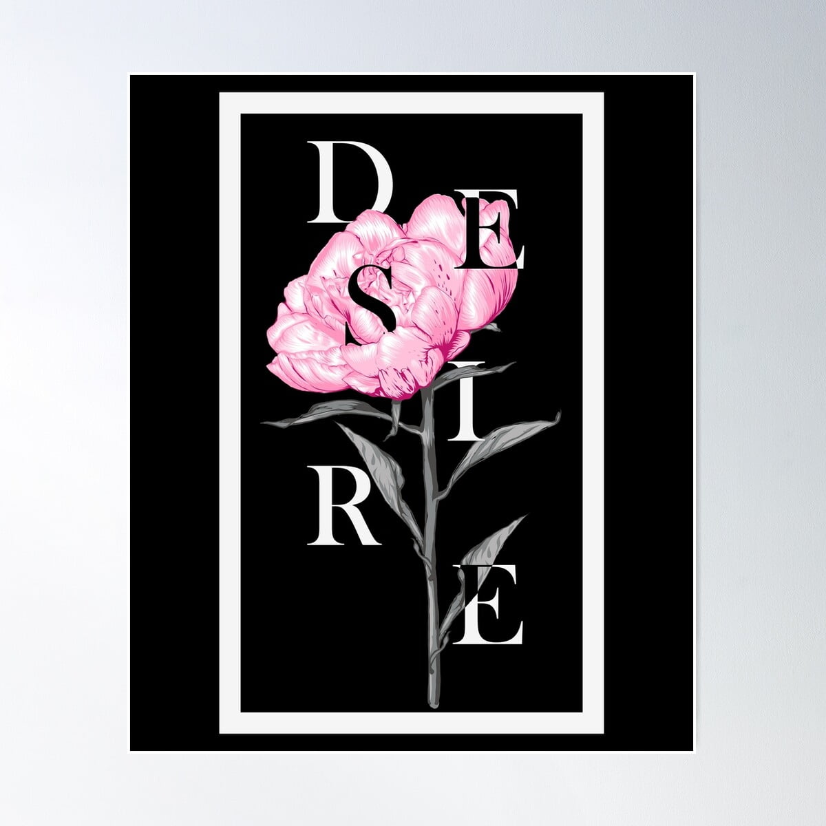 Desire To Inspire Classic Typography Poster Wall Art, Modern Wall Decor ...