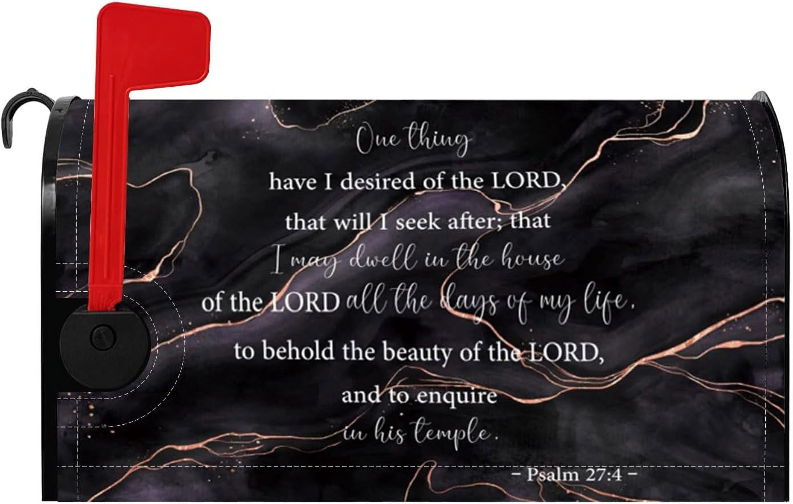 "Desired of Lord" Bible Phrase Black Marble Magnetic Mailbox Cover ...