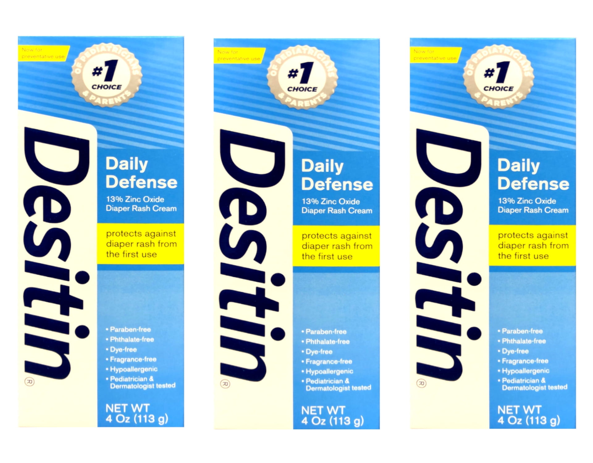 Desitin Daily Defense Zinc Oxide Diaper Rash Cream, 4 Oz. (Pack of 3) - Walmart.com