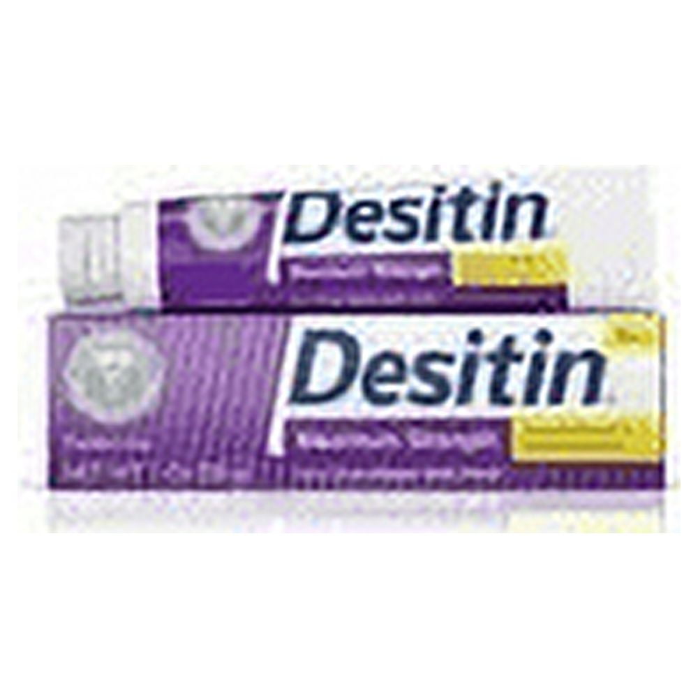 Desitin Maximum Strength Paste Diaper Rash Cream Hypoallergenic 1oz, 2 ...