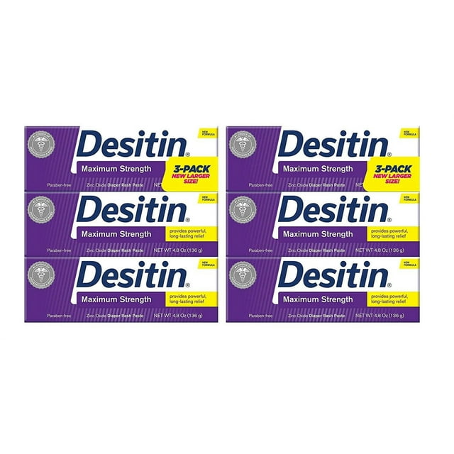 Desitin Maximum Strength Diaper Rash Cream with Zinc, Hypoallergenic ...