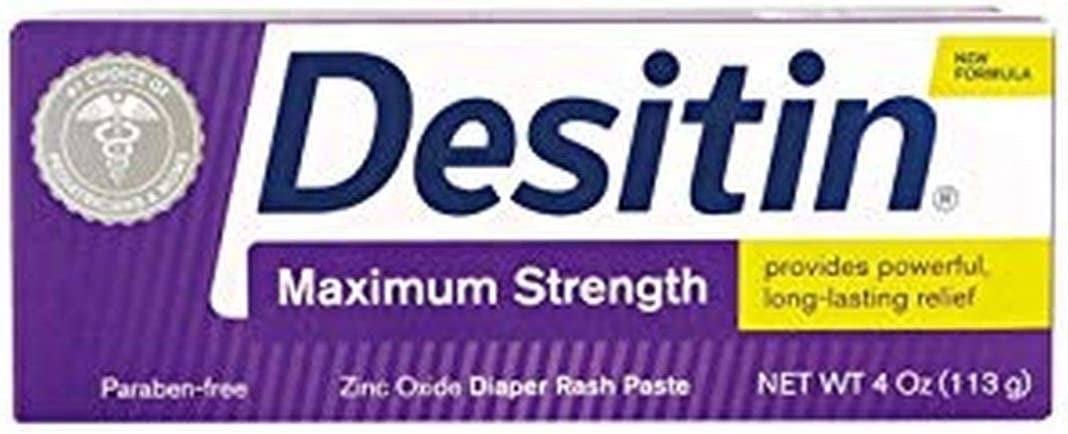 Desitin Maximum Strength Zinc Oxide Diaper Rash Paste, 4 Ounce (Pack of ...