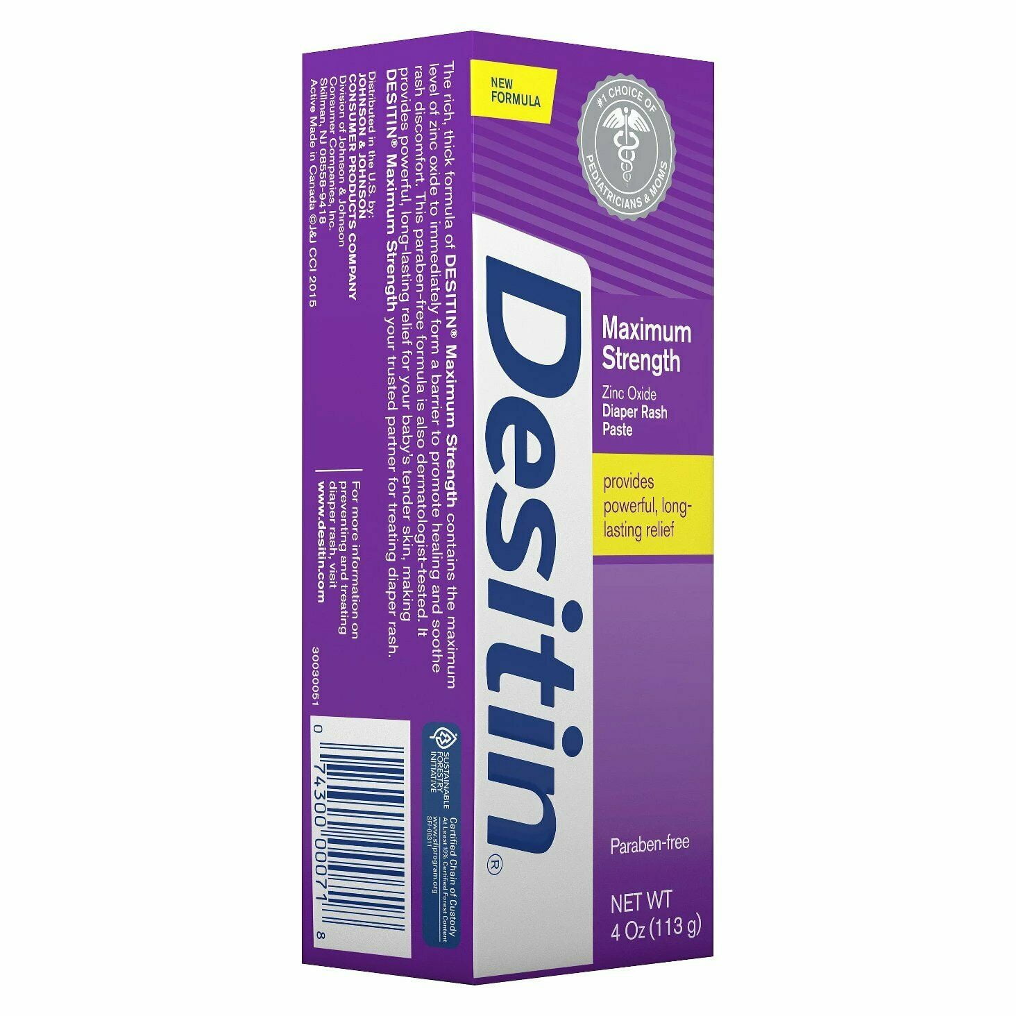 Desitin Maximum Strength Original Diaper Rash Paste 4 oz tube Pack of 3 ...