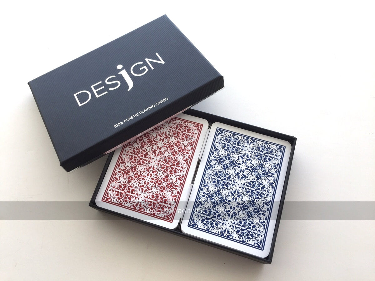 Desjgn Classic Flourish 100% Plastic Playing Cards (red/blue, poker ...
