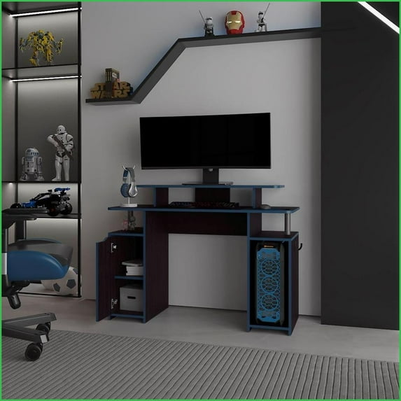 Desk, Arimo Gaming & Office with Large Tabletop, Ergonomic Design ...