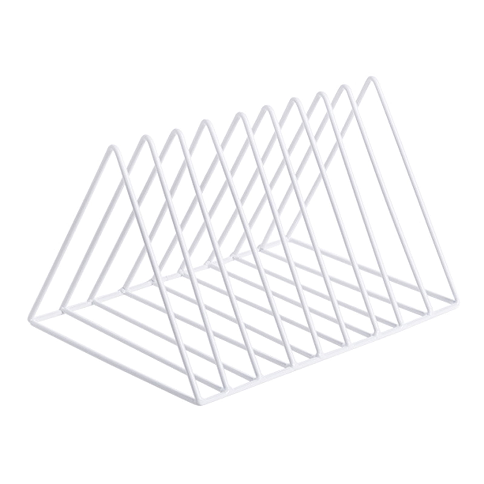 Desk Bookend 9 Compartments Triangular Metal Book End Magazine Stand ...