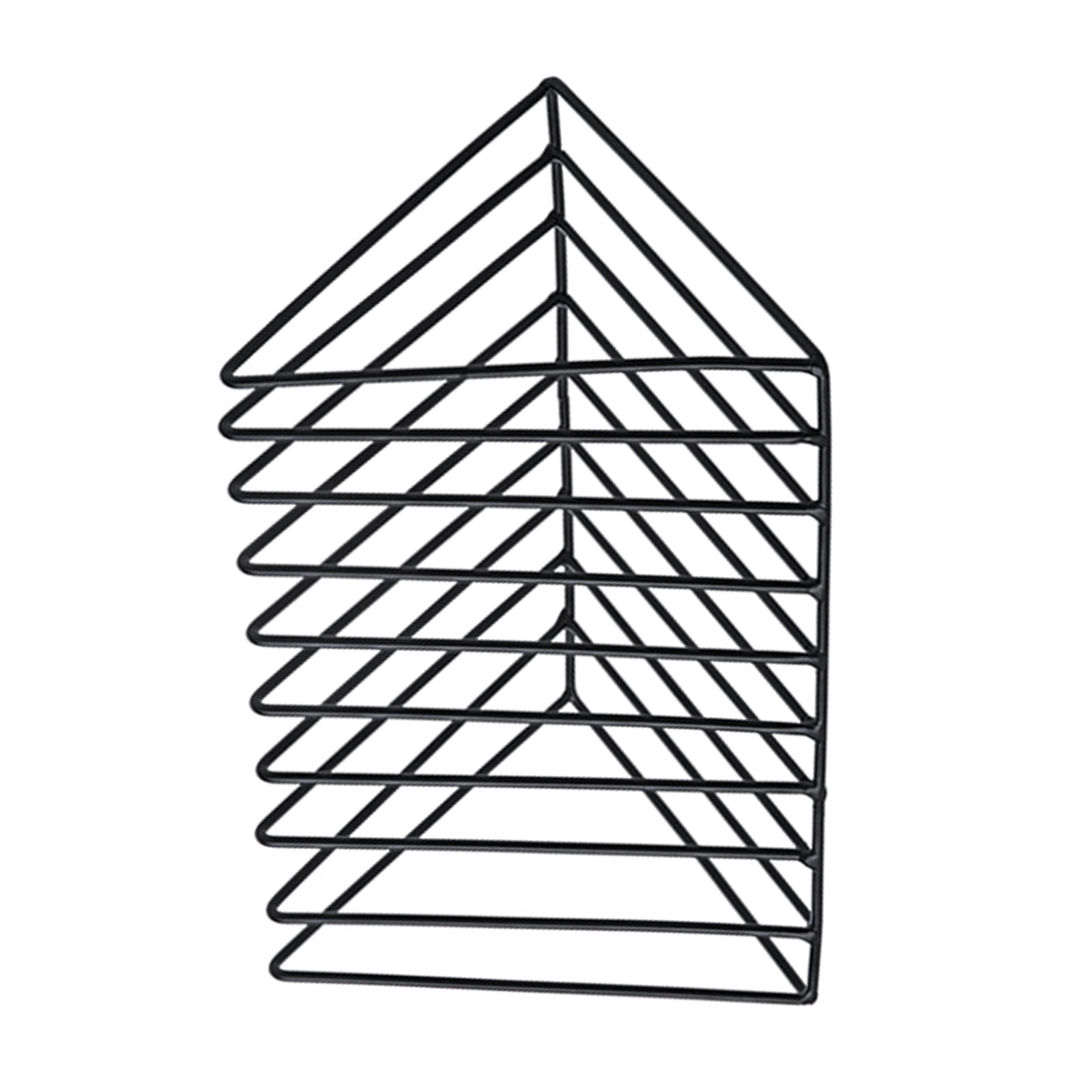Desk Bookend 9 Compartments Triangular Metal Book End Magazine Stand ...