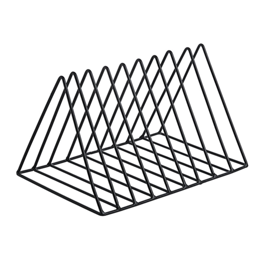 Desk Bookend 9 Compartments Triangular Metal Book End Magazine Stand ...