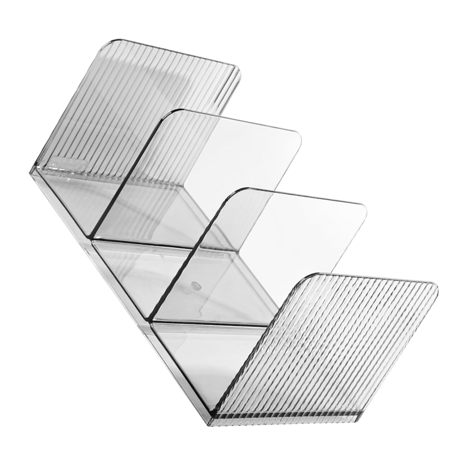 Desk Bookend Acrylic Book End 3 Section Desktop Organiser Stand Space ...