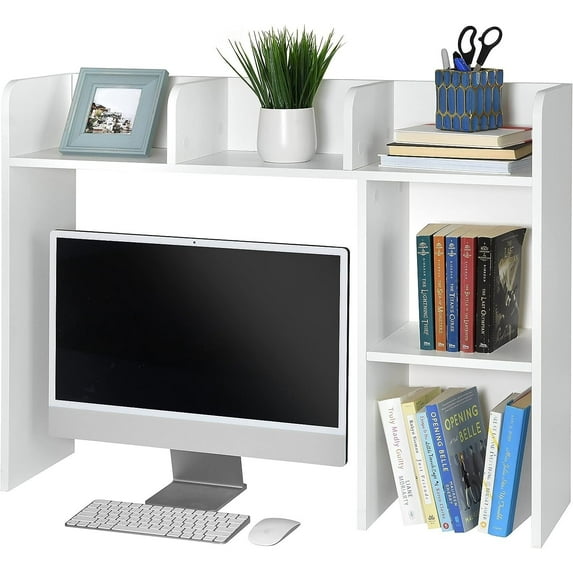 Desk Bookshelf Desktop Storage Organizer Display Shelf Rack Dorm Office ...