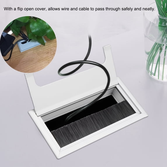 Desk Cable Grommet, Square Wire Outlet Cover For Organized Home Office ...