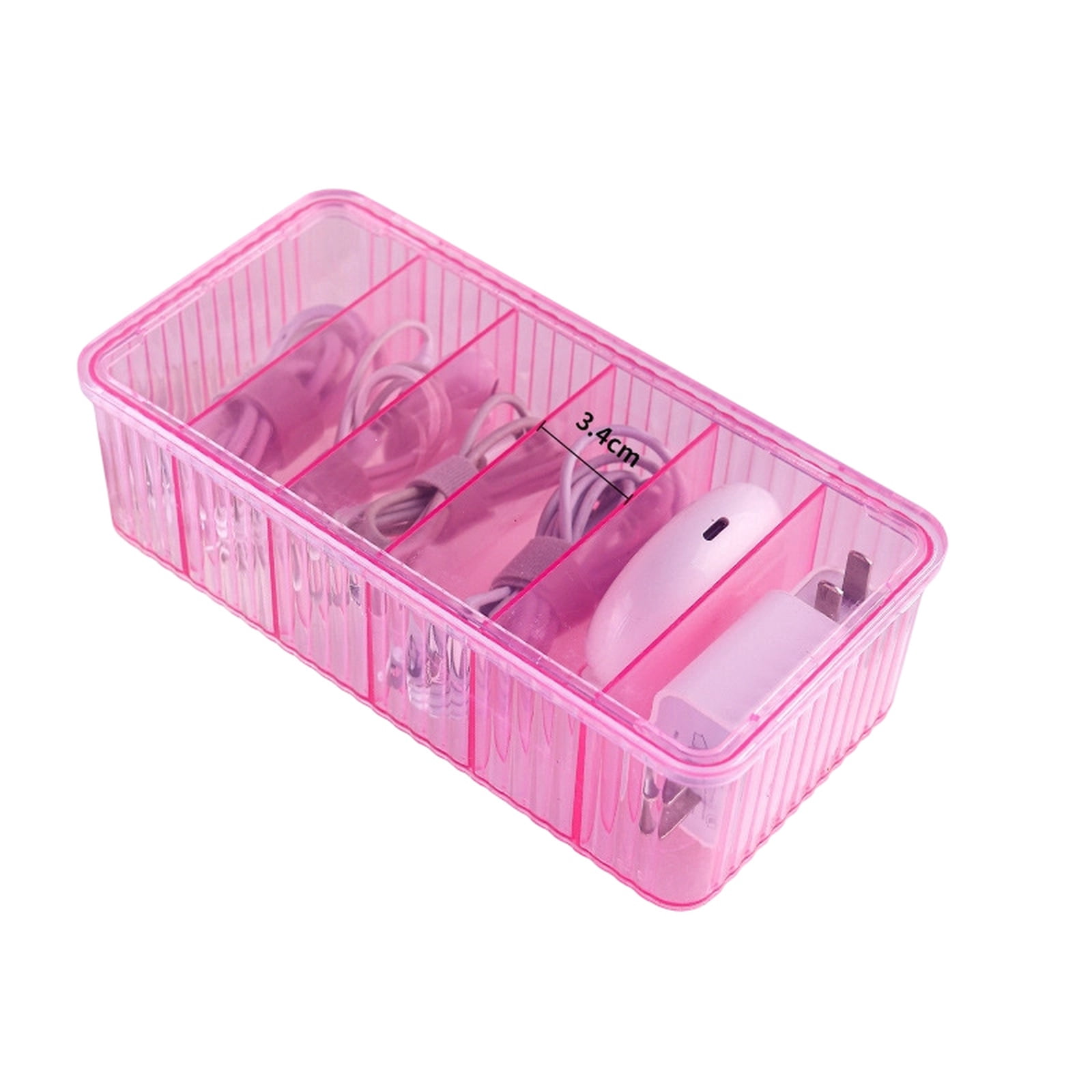 Desk Cable Organizer Box with Compartments for Charger Cord Storage ...