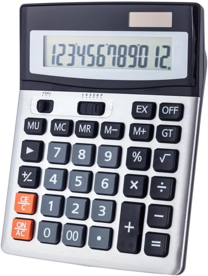 Desk Calculator 12 Digit Office Calculators with Large LCD Display ...