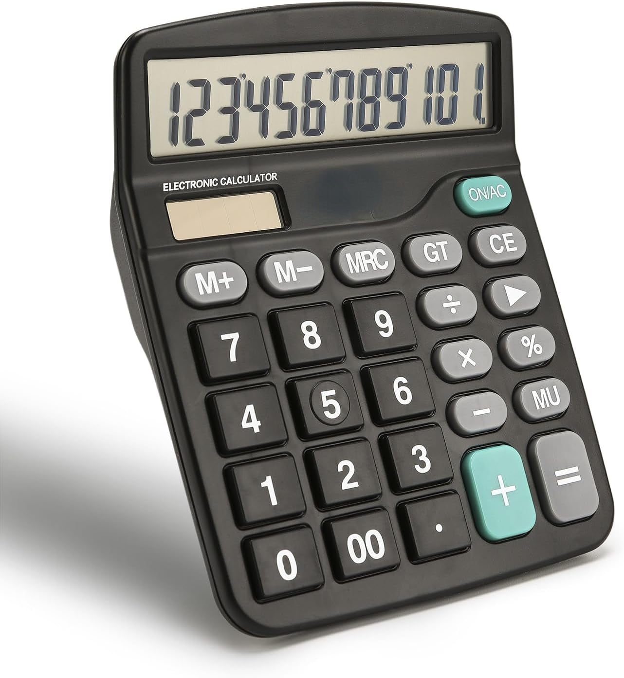 Desk Calculator 12 Digit Office Calculators with Large LCD Display, Dual Solar Power and Battery ...