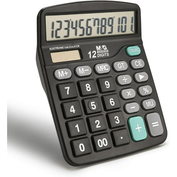Desk Calculator 12 Digit Office Calculators with Lar LCD Display, Dual ...