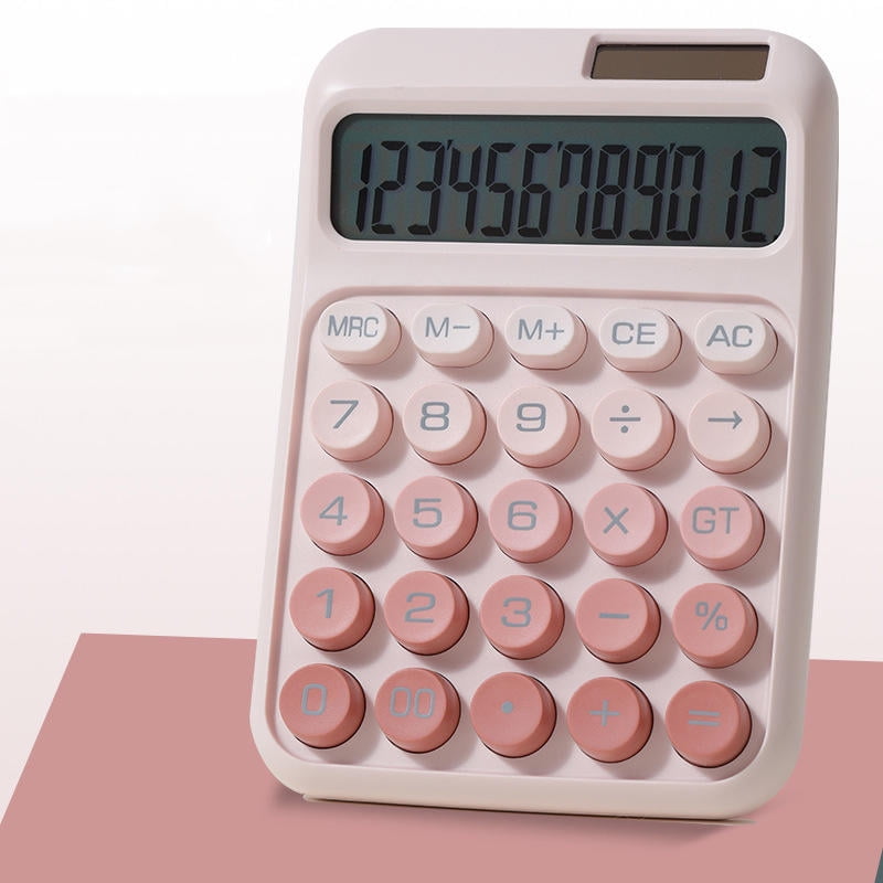 Desk Calculator,12 Digits, Large LCD Display,Big Buttons,Solar and Battery Dual Power Desktop ...